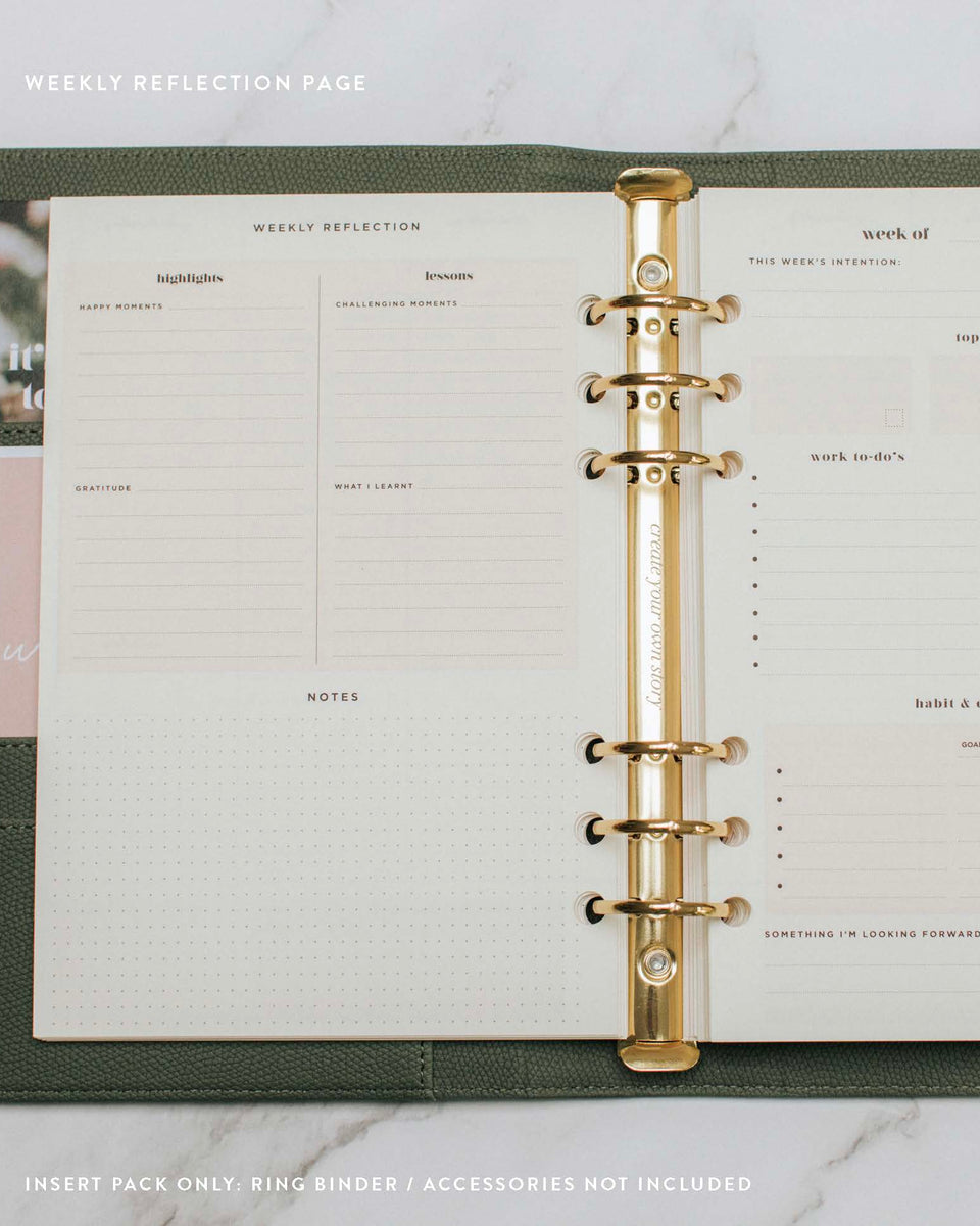 Undated Vertical Weekly Planner Insert Pack – The Inspired Stories